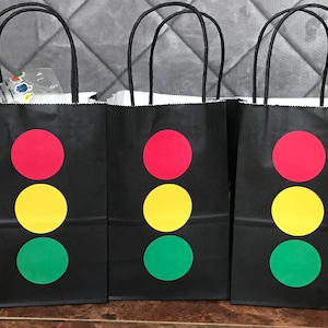 Traffic Light Party Favor Bags: Race Car Theme, Personalized Option - Etsy
