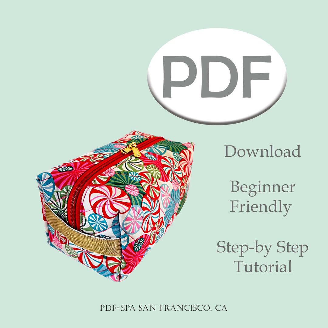 PDF Sewing Patterns and Tutorial for Amelia Quilted Toiletry Cosmetic ...