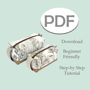 Sewing Patterns and Tutorial for Box Cosmetic Bag/pouch - Digital ...