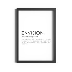Envision Definition Inspirational Wall Art Office Decor - Etsy