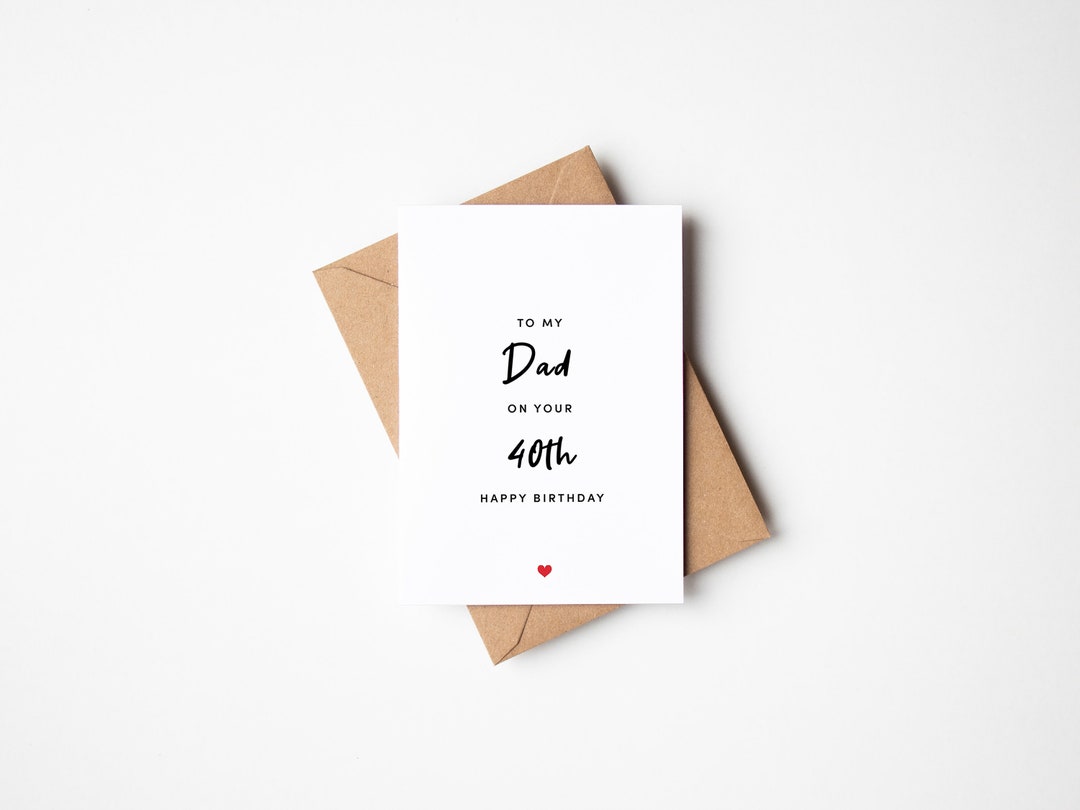 Dad 40th Birthday Card, 40th Birthday Card for Dad, Dad 40th Cards ...