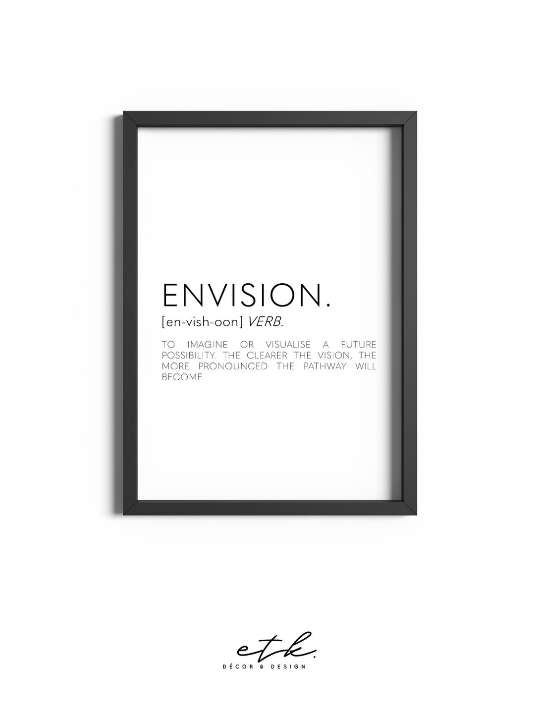 Envision Definition Inspirational Wall Art Office Decor - Etsy