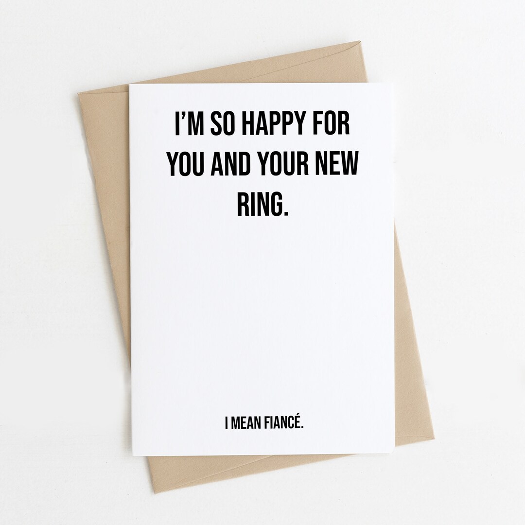Best Friend Engagement Card, Funny Engagement Card, Congratulations ...