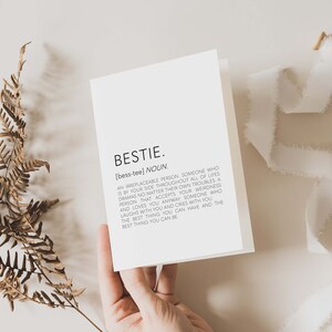 Bestie Definition Card, Best Friend Birthday Card, Card for Bestie ...