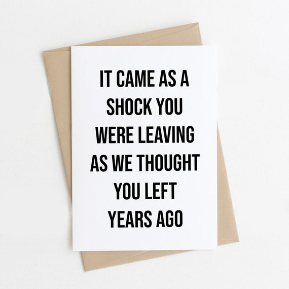 Leaving Card Work Bestie A4 Leaving Card Funny Leaving - Etsy