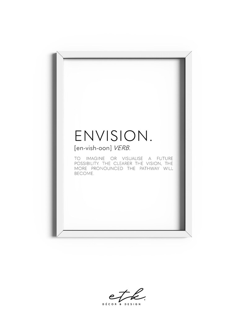 Envision Definition Inspirational Wall Art Office Decor - Etsy