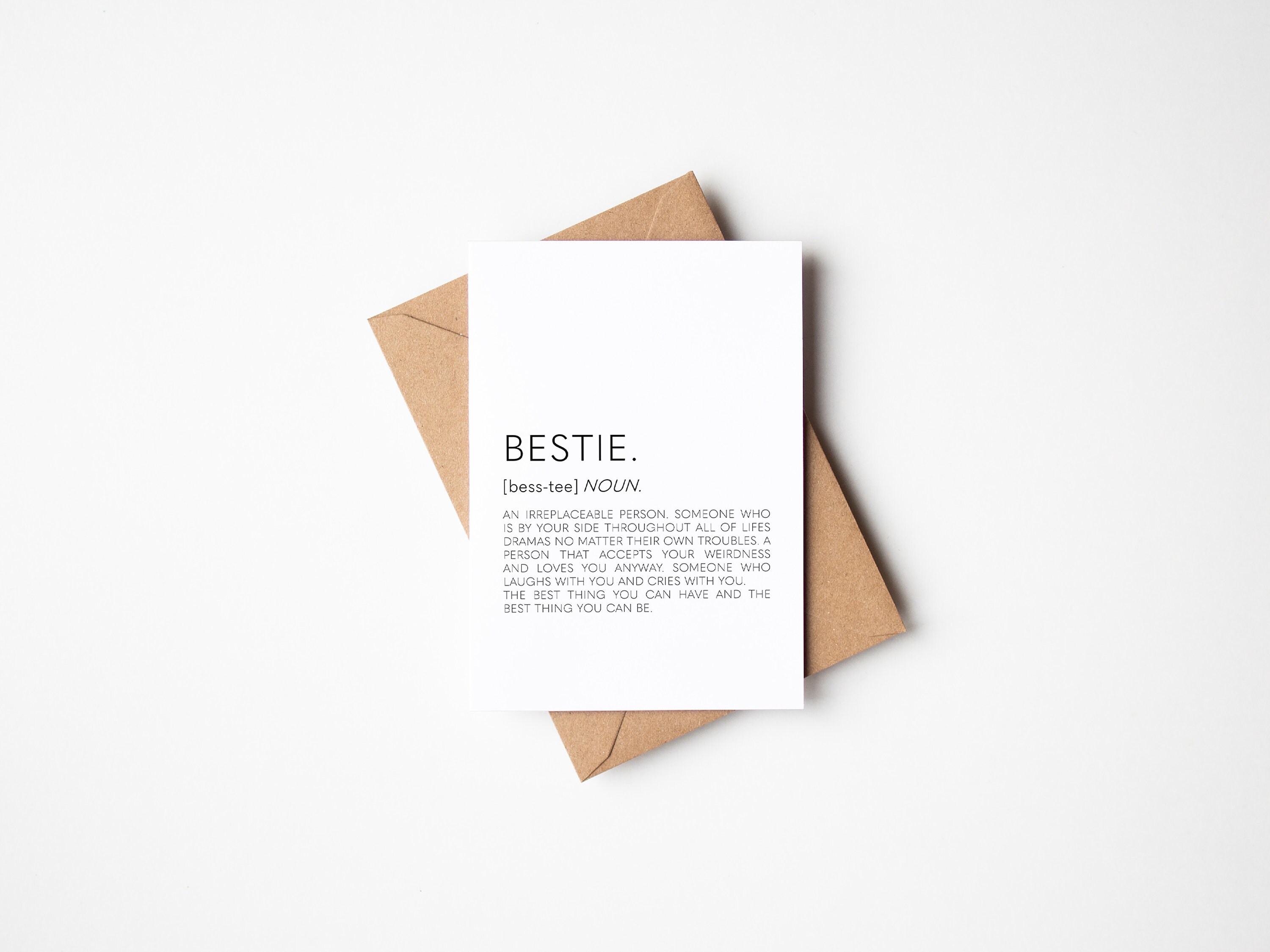 Bestie Definition Card Best Friend Birthday Card Card for - Etsy