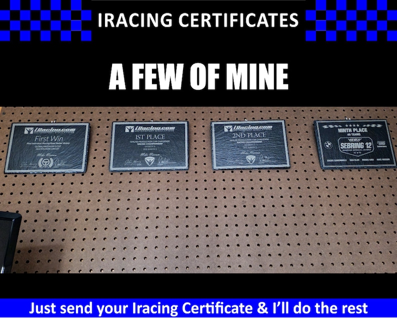 Laser Etched Slate Iracing Certificates - Etsy