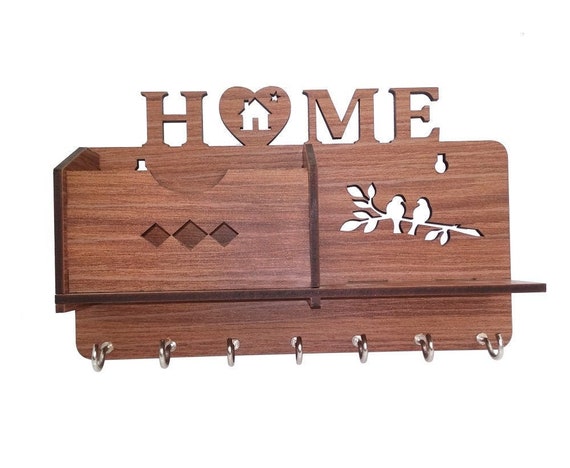 Storage & Organization Home & Living Crafterina MDF Wood 7 Hooks Home ...