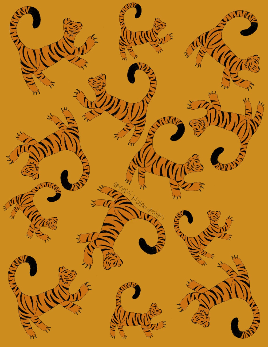 Custom Tiger Digital Print | Etsy