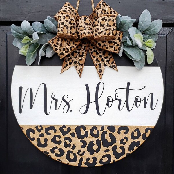 Leopard Door Hanger - Etsy