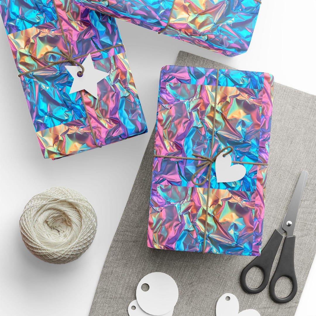 Holographic Foil Wrapping Paper | Iridescent Rainbow Gift Wrap | Glam ...