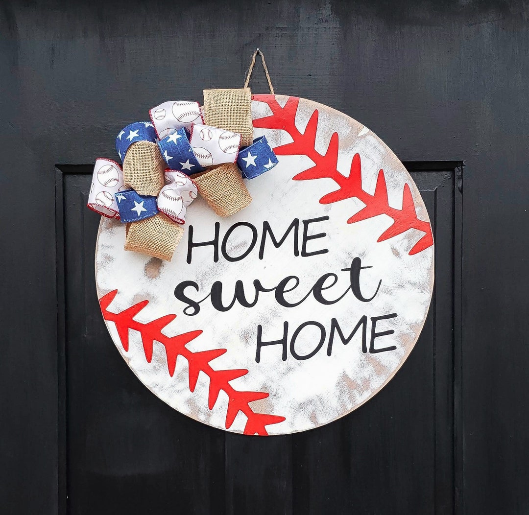 Baseball Door Hanger Baseball Door Decor Summer Door Hanger - Etsy
