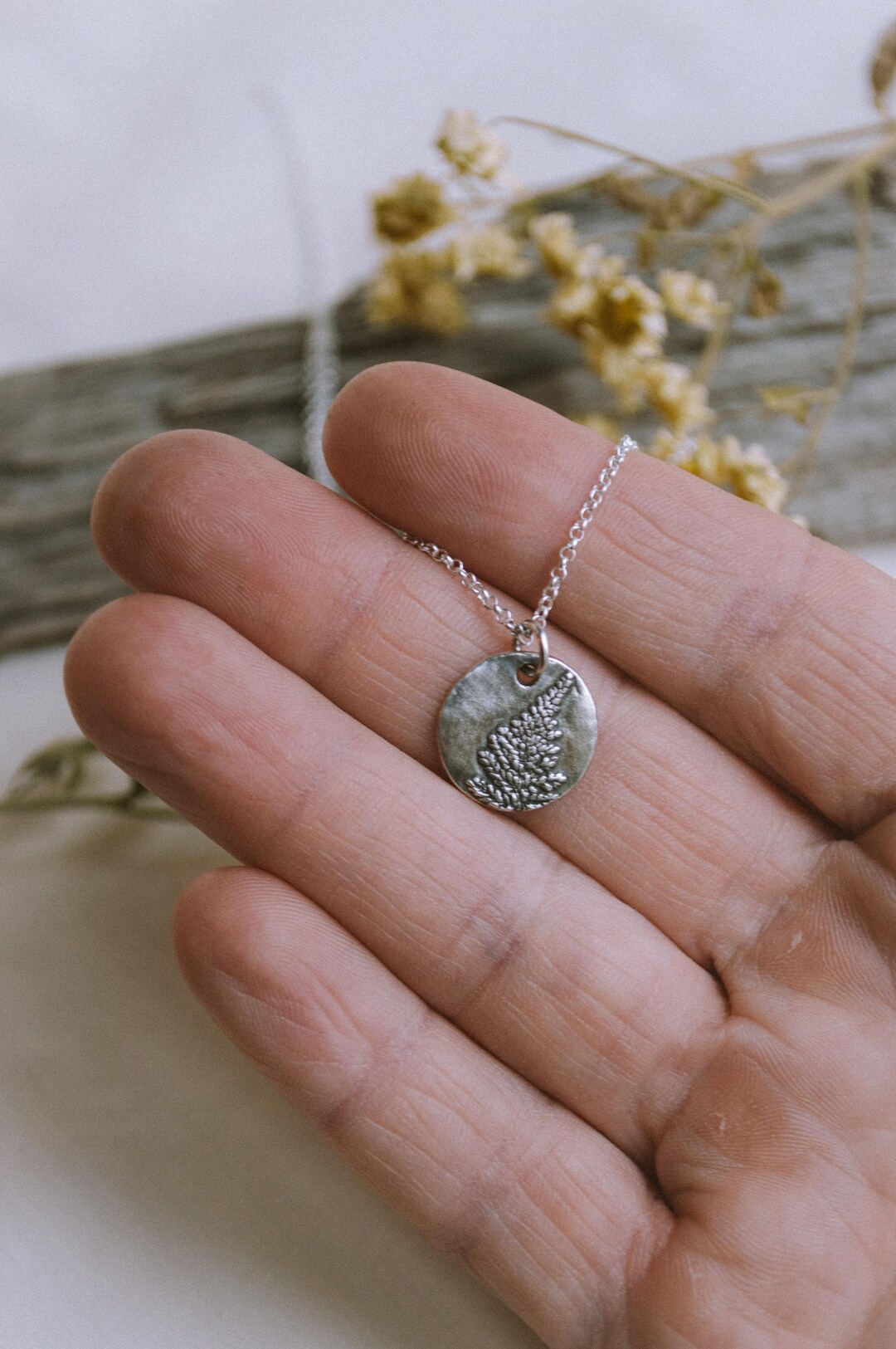 Fern Pendant Necklace, Sterling Silver, Silver Fern Necklace, Fern ...