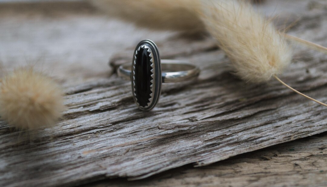 Onyx Statement Ring, Black Onyx Ring, Sterling Silver Statement Ring, Handmade Jewelry, Gifts ...