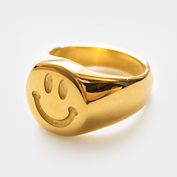 Smiley Face Ring - Etsy