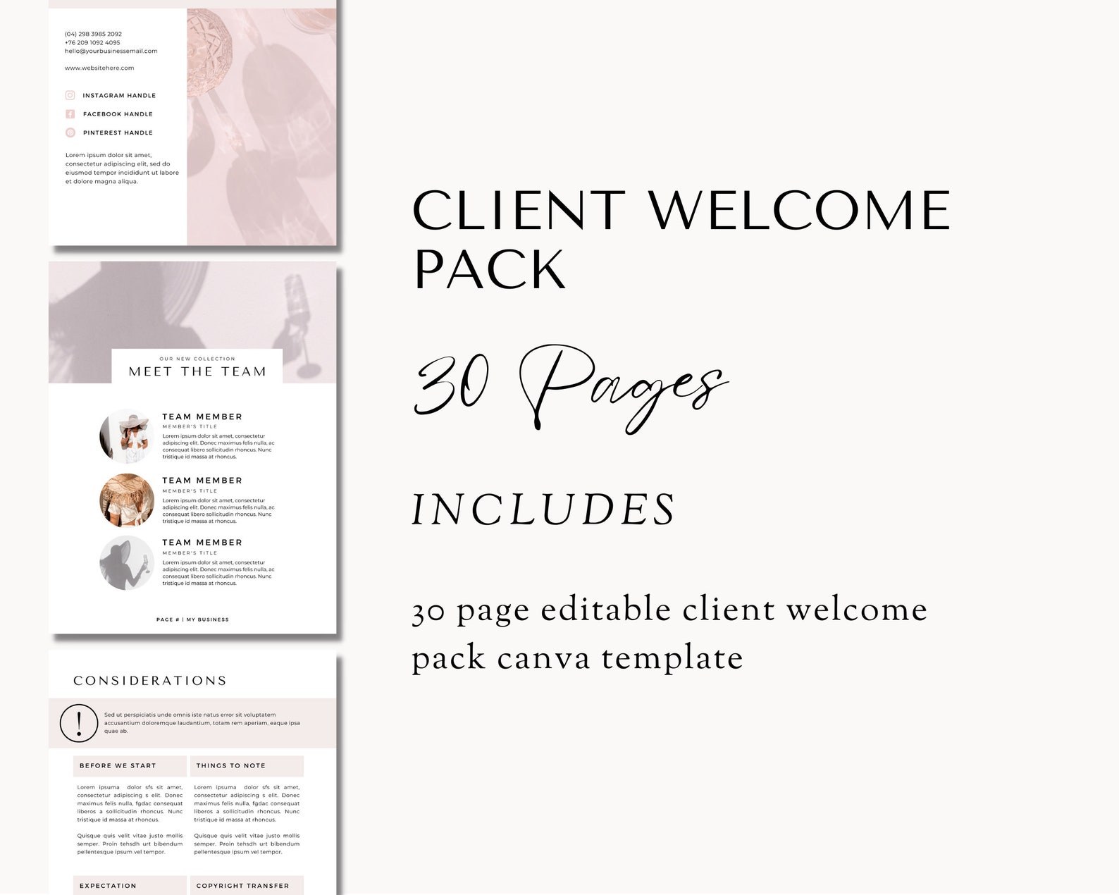 Client Welcome Packet Template New Client Service Guide - Etsy