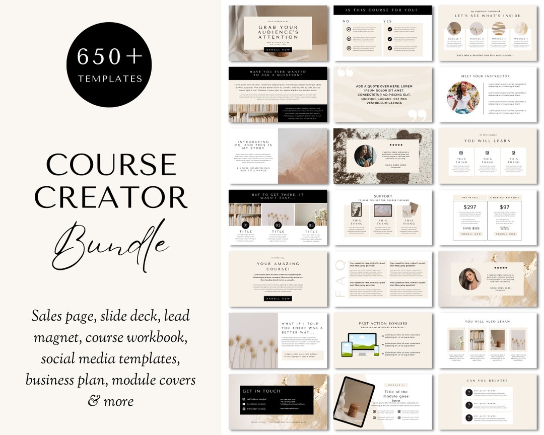 Course Template, Course Creator, Course Canva Template, Course Creator ...