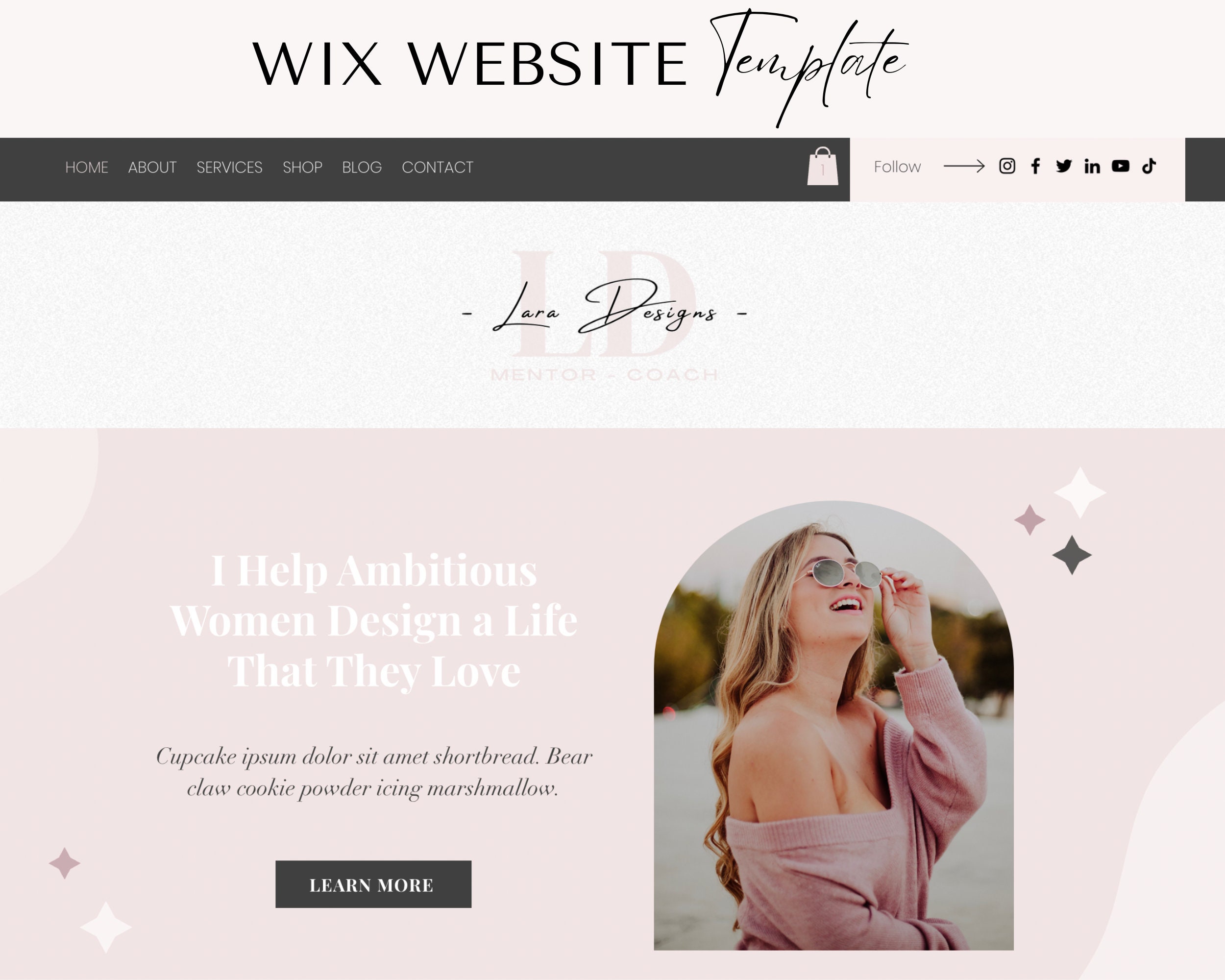 Website Template Pink, Website Template for Small Business Owners, Done ...
