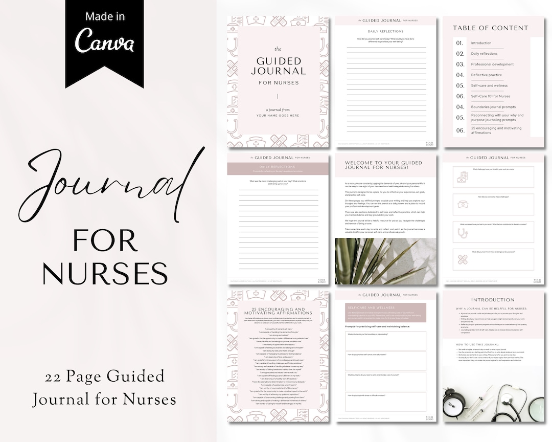 Guided Journal for Nurses, Printable Journal Nursing, Nursing Student ...