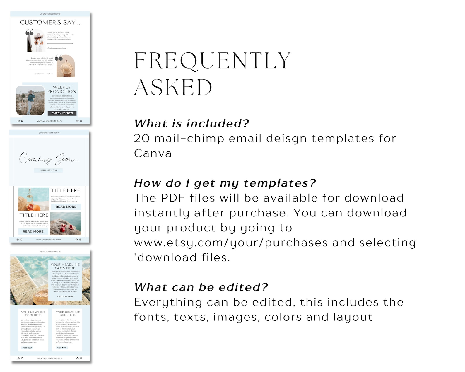 Mail Chimp Email Template, Email Template Canva, Email Template Design ...