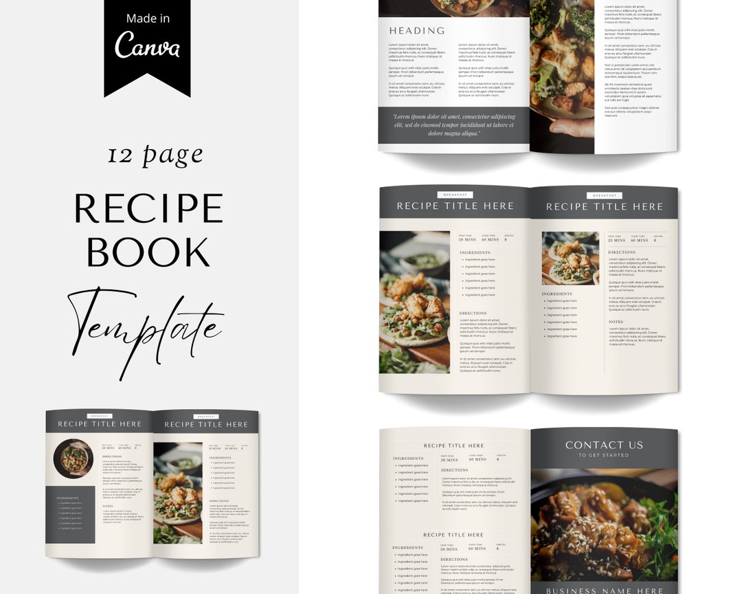 Cook Book Template Editable Online, Editable Cook Book, Cook Book Canva ...