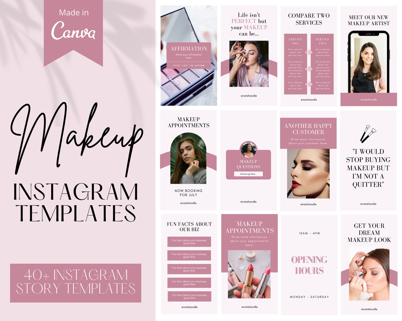 Makeup Instagram Templates, Makeup Artist Social Media Templates ...