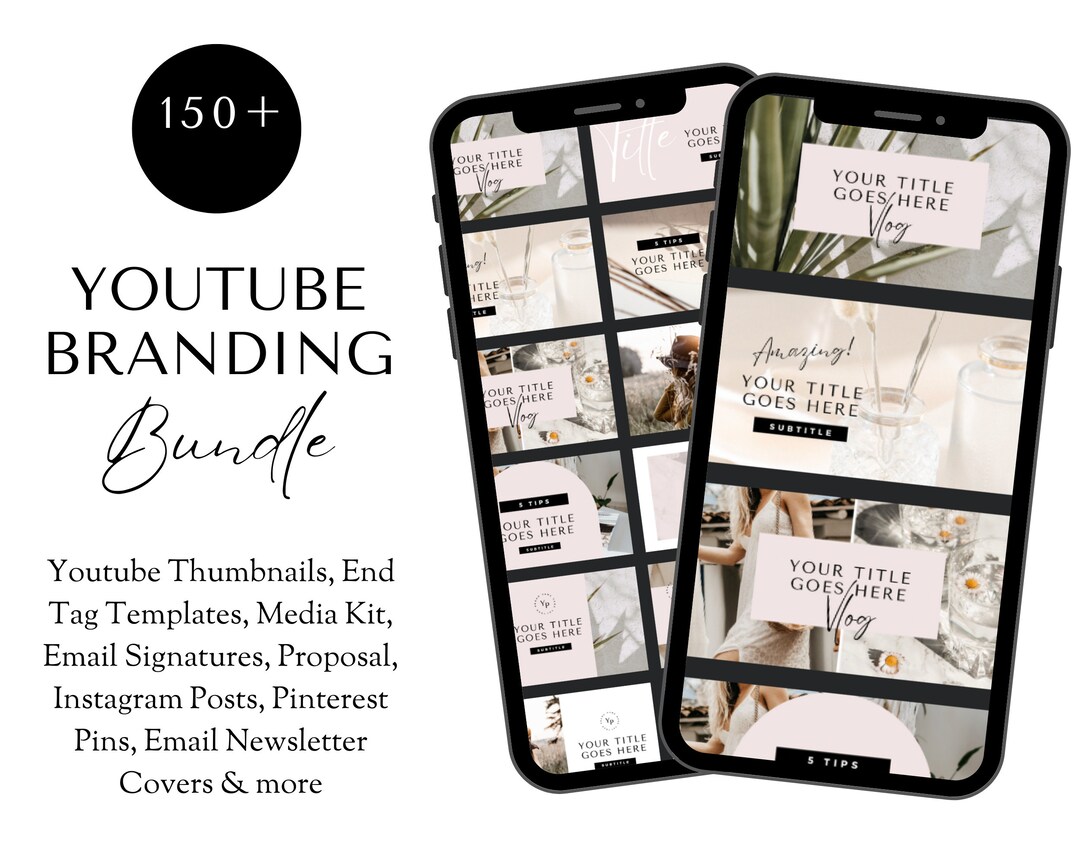 Youtube Branding Kit, Youtube Thumbnail, Editable Youtube Banners ...