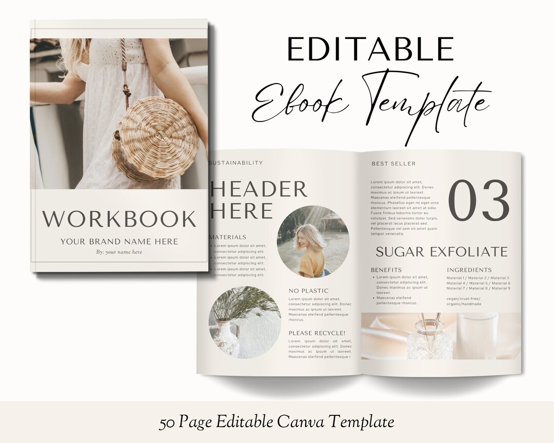 Ebook Mockup, Ebook Template Canva, Editable Ebook Template, Ebook ...