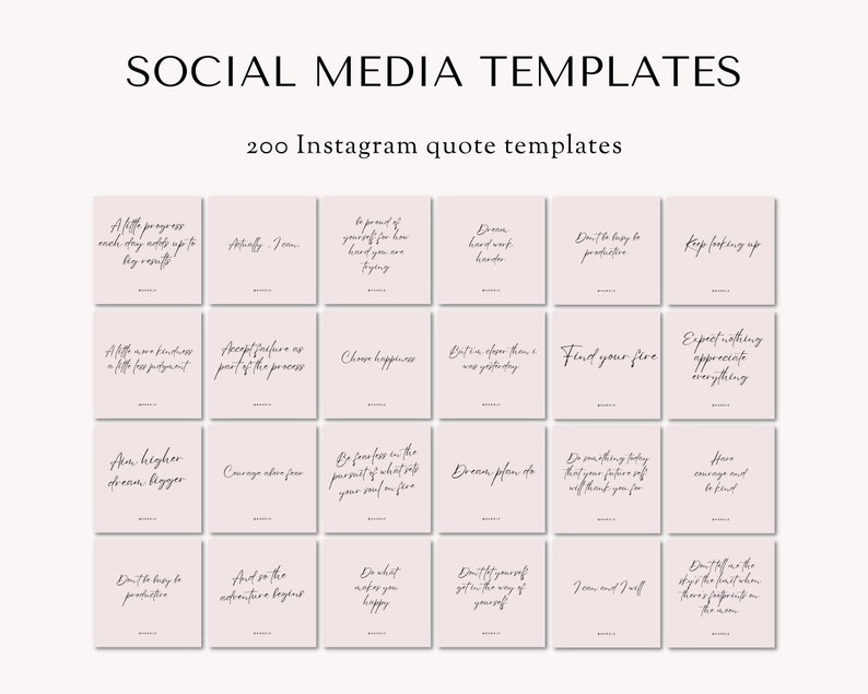 Instagram Inspirational Quote Pack, Editable Quote Templates ...