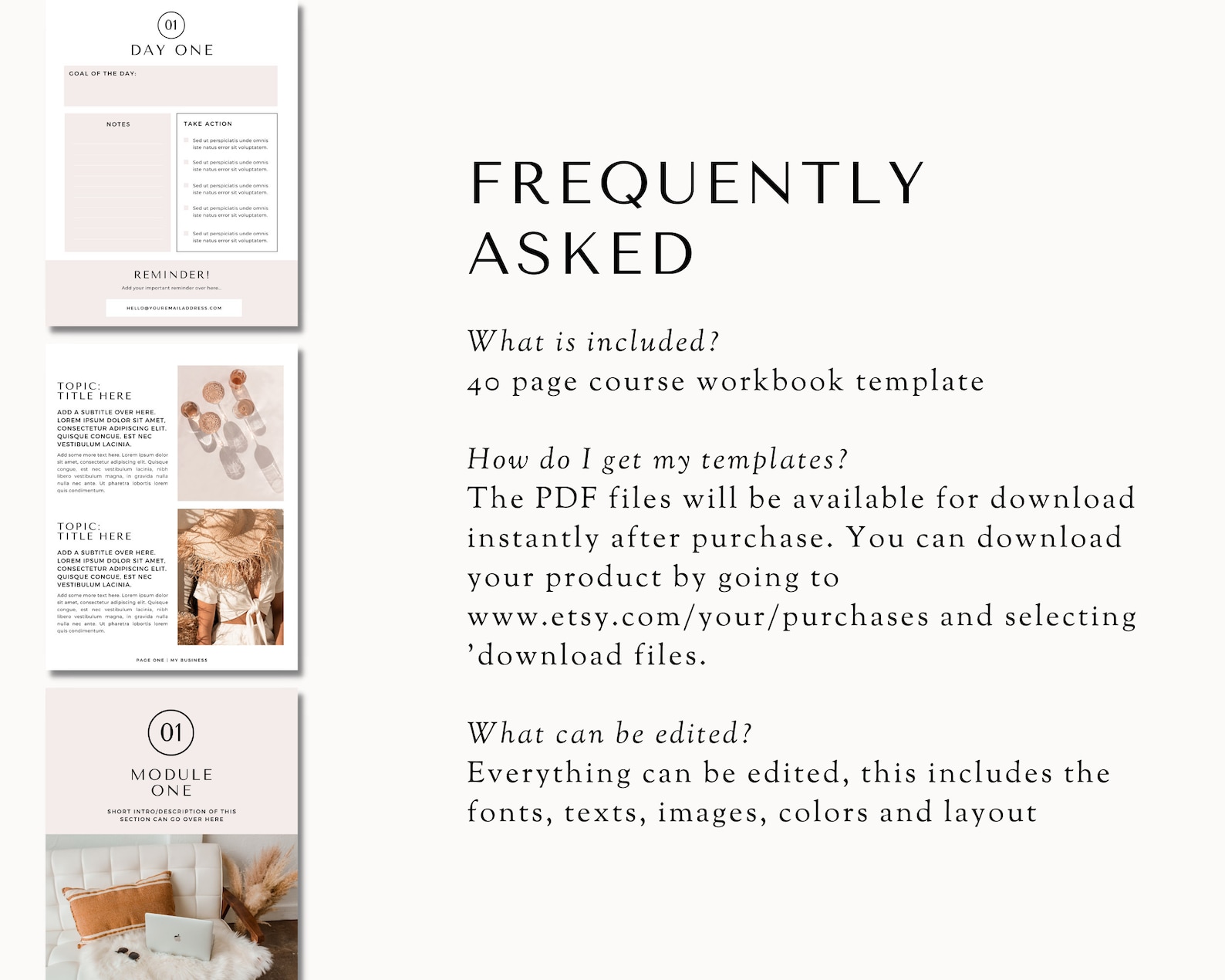 Editable Workbook Template, Canva Online Course Workbook, Ebook ...
