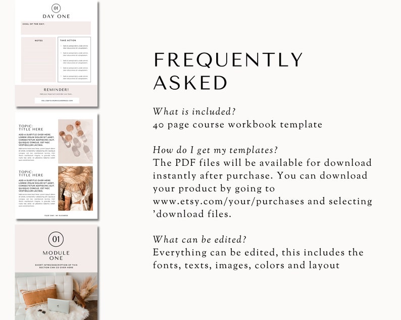 Editable Workbook Template, Canva Online Course Workbook, Ebook ...