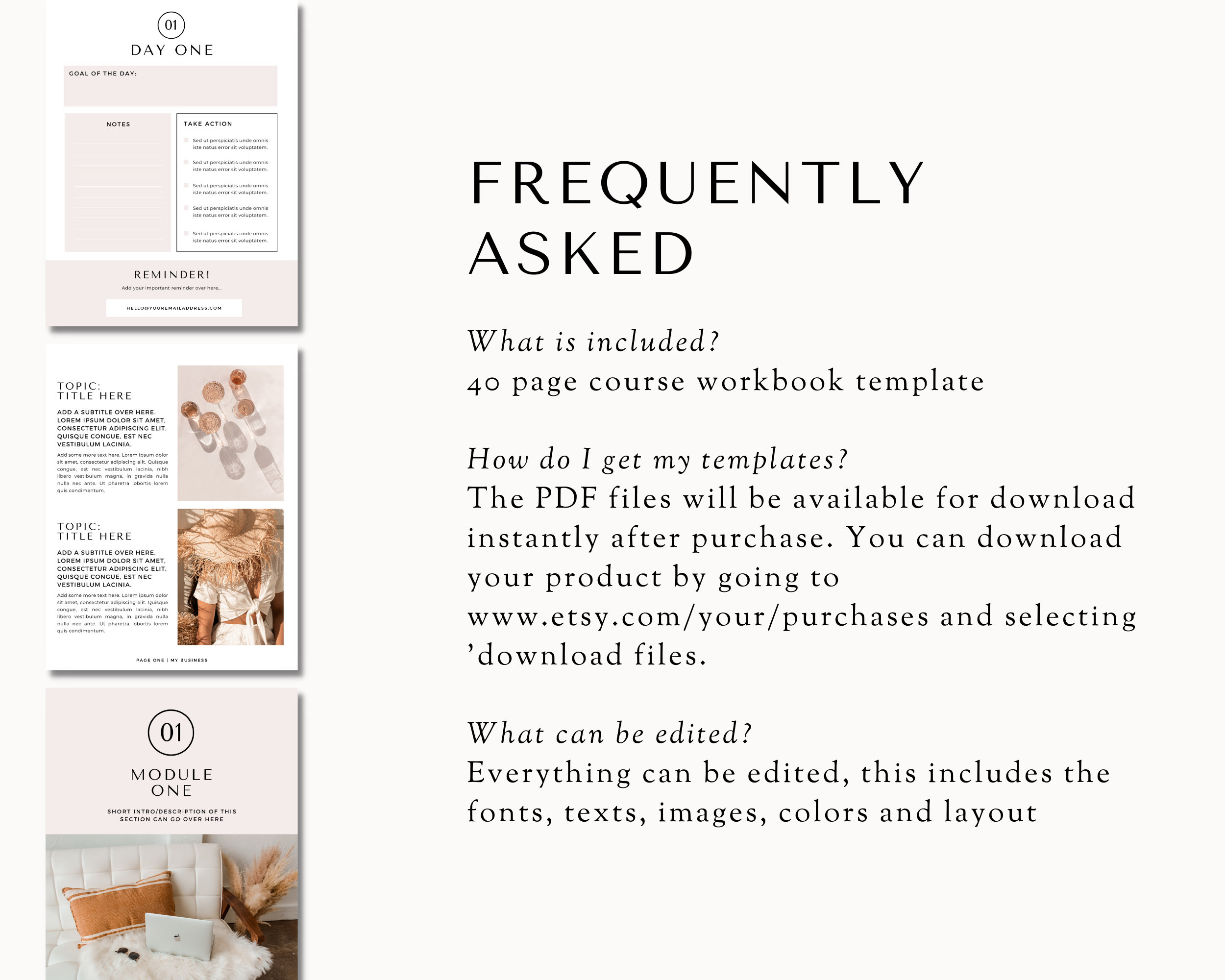 Canva Online Course Workbook, Ebook Template, Editable Workbook ...