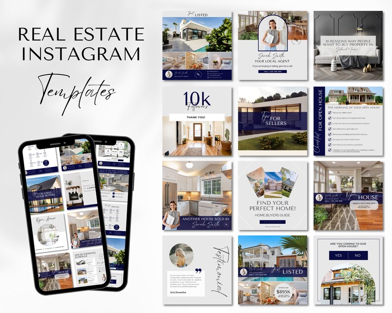 Real Estate Instagram Templates, Real Estate Social Media Templates ...