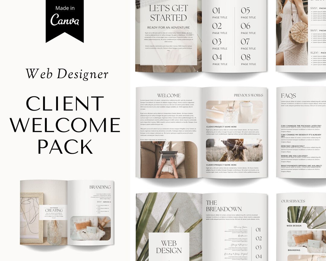 Web Designer Welcome Pack, Web Designer Templates, Web Designer Client ...