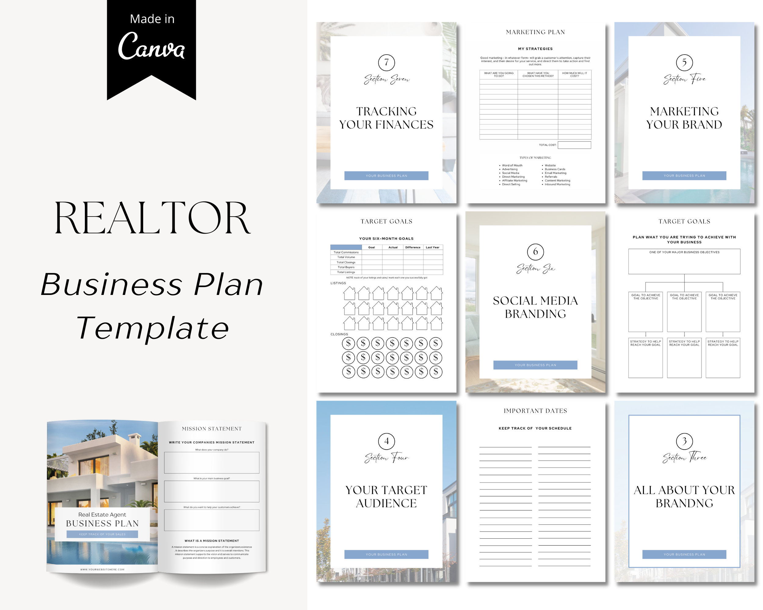 Realtor Business Plan, Real Estate Business Plan Template, Business ...
