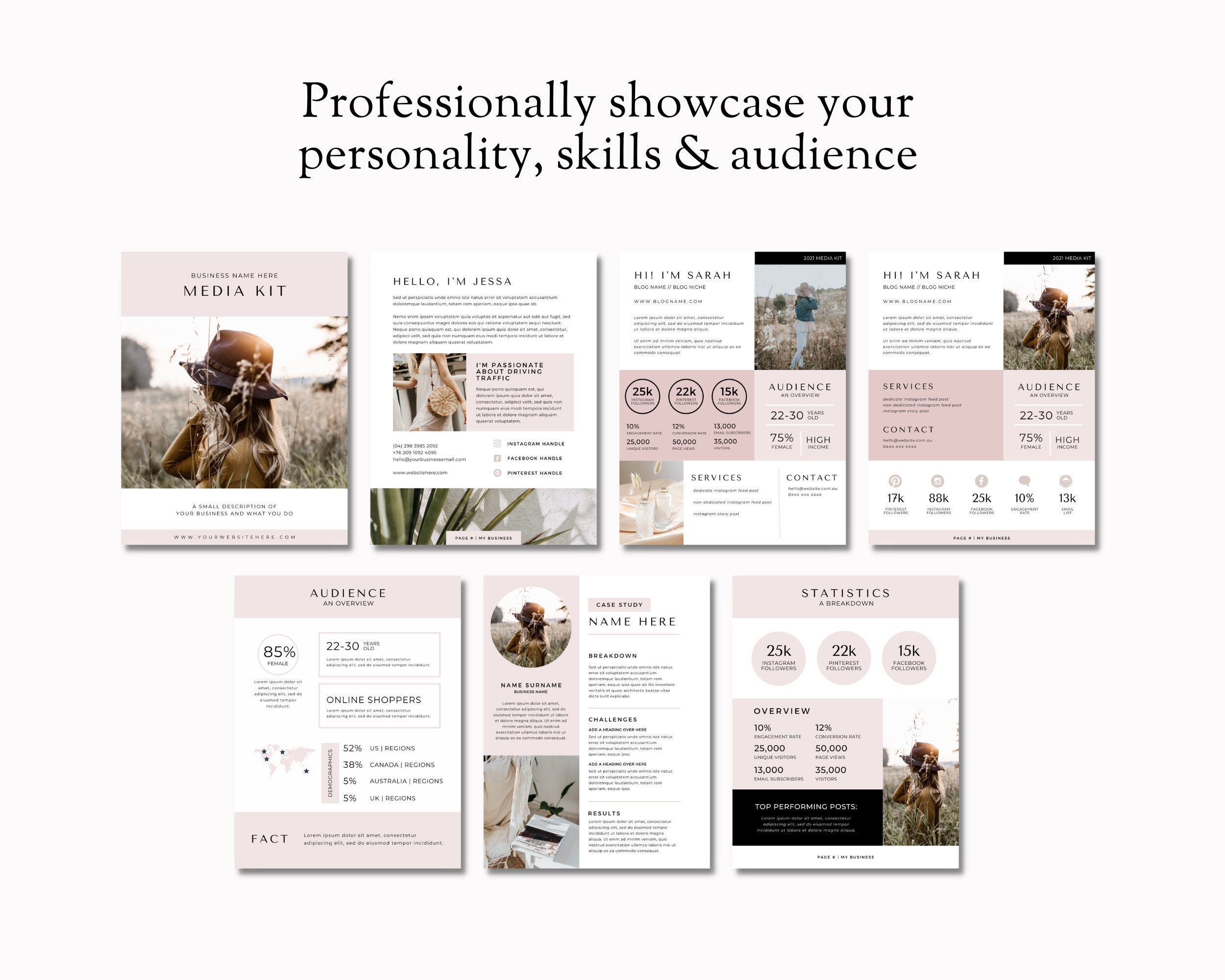 Media Kit Canva, Influencer Media Kit Canva Template, Media Kit for Instagam, Influencer Rate ...