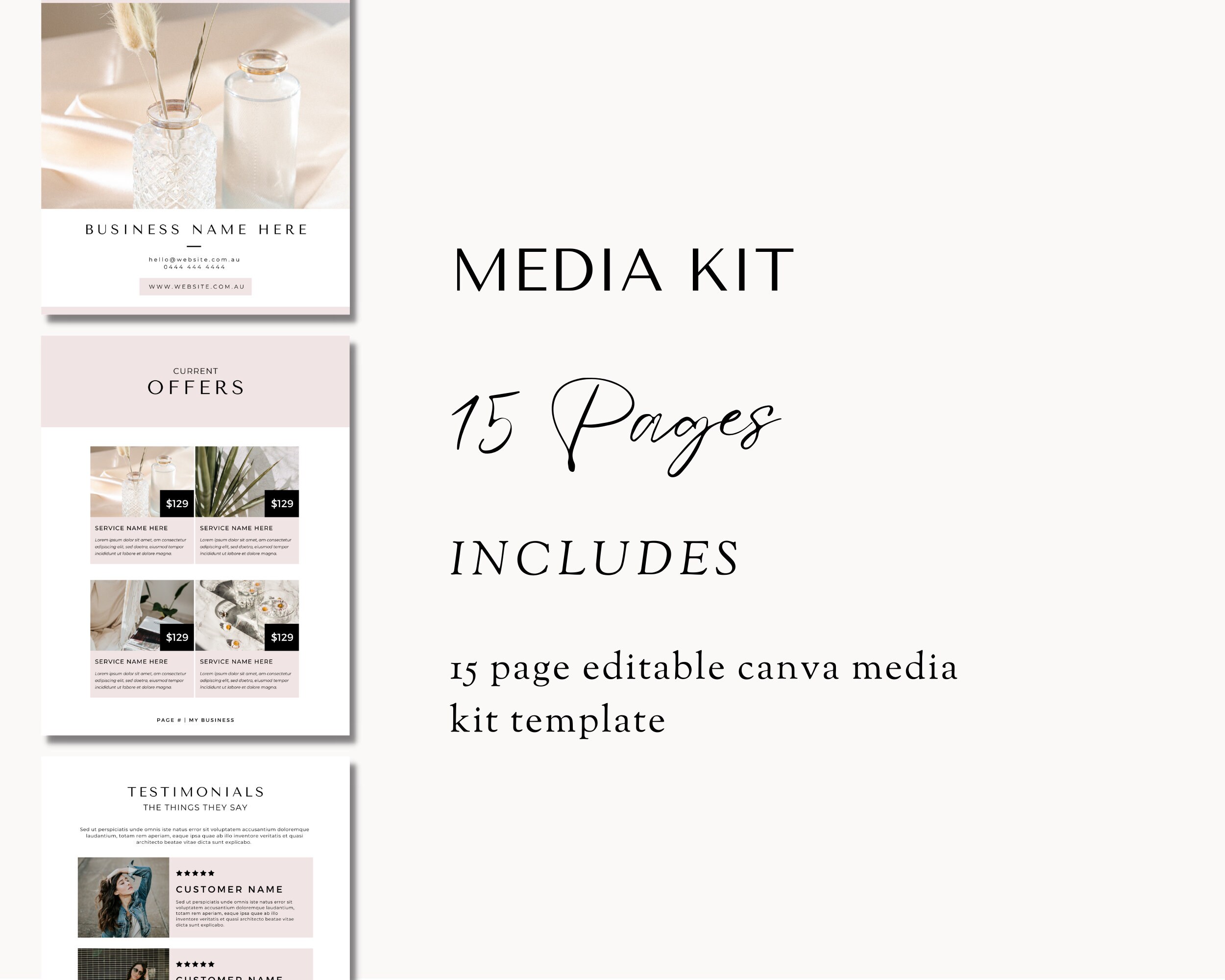 Media Kit Canva, Influencer Media Kit Canva Template, Media Kit for ...