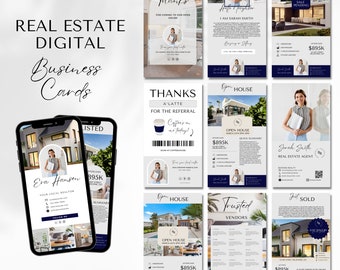 Realtor Digital Business Card Template Canva, Real Estate Marketing ...