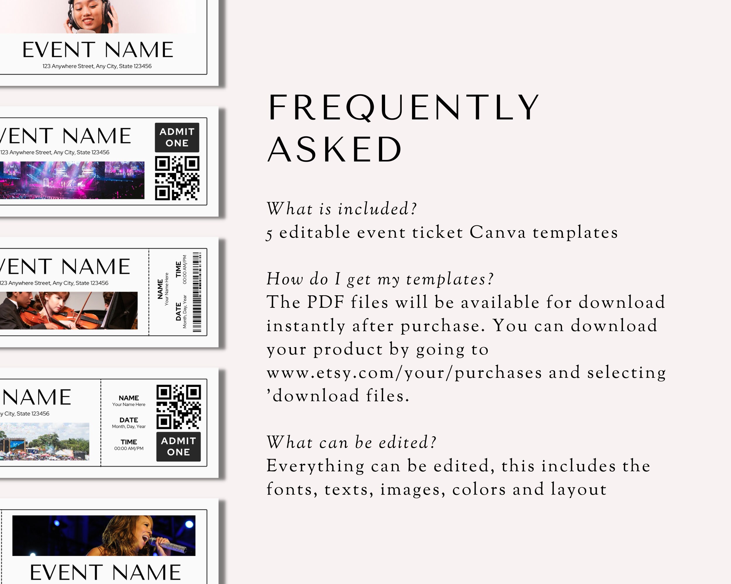 Event Ticket Template, EDITABLE DIY Event Printable, Surprise Getaway, Invitation, Christmas ...