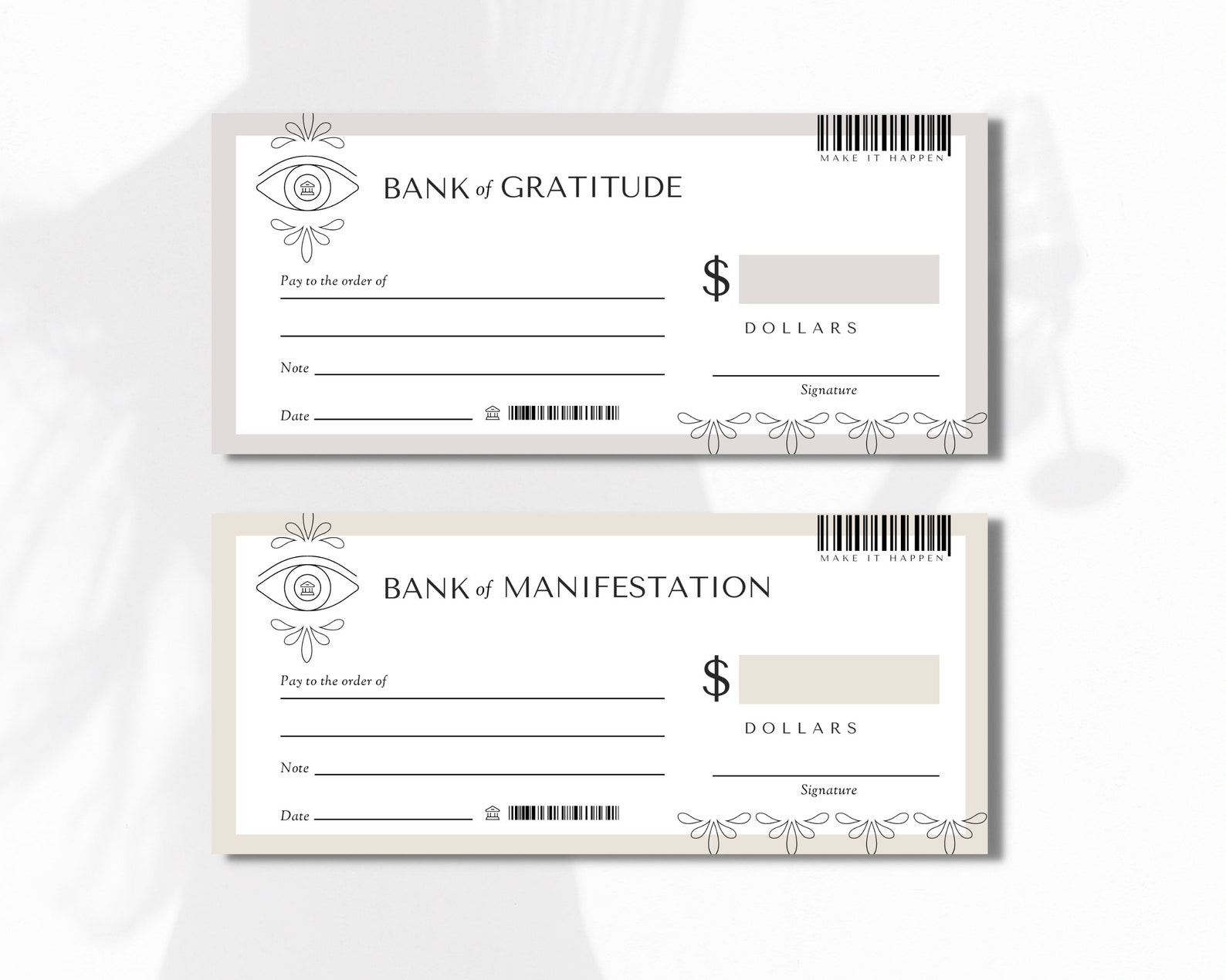 Manifestation Cheque, Vision Board Cheque, Law of Attraction Printable ...