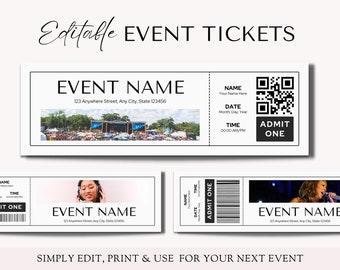 Event Ticket Template, EDITABLE DIY Event Printable, Surprise Getaway, Invitation, Christmas ...