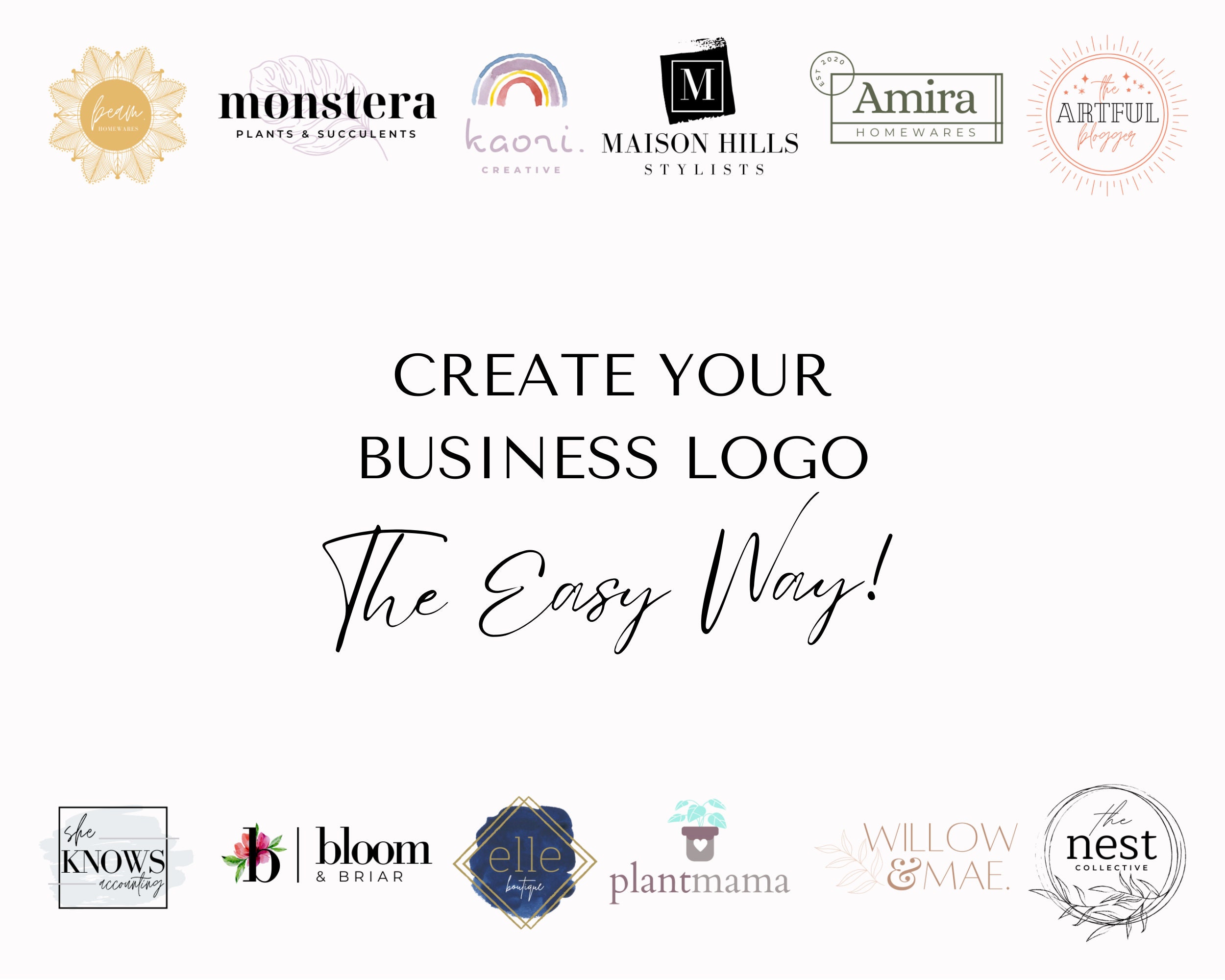 Logo Kit, DIY Logo Design Instant Download, Logo Templates Canva, Logo ...