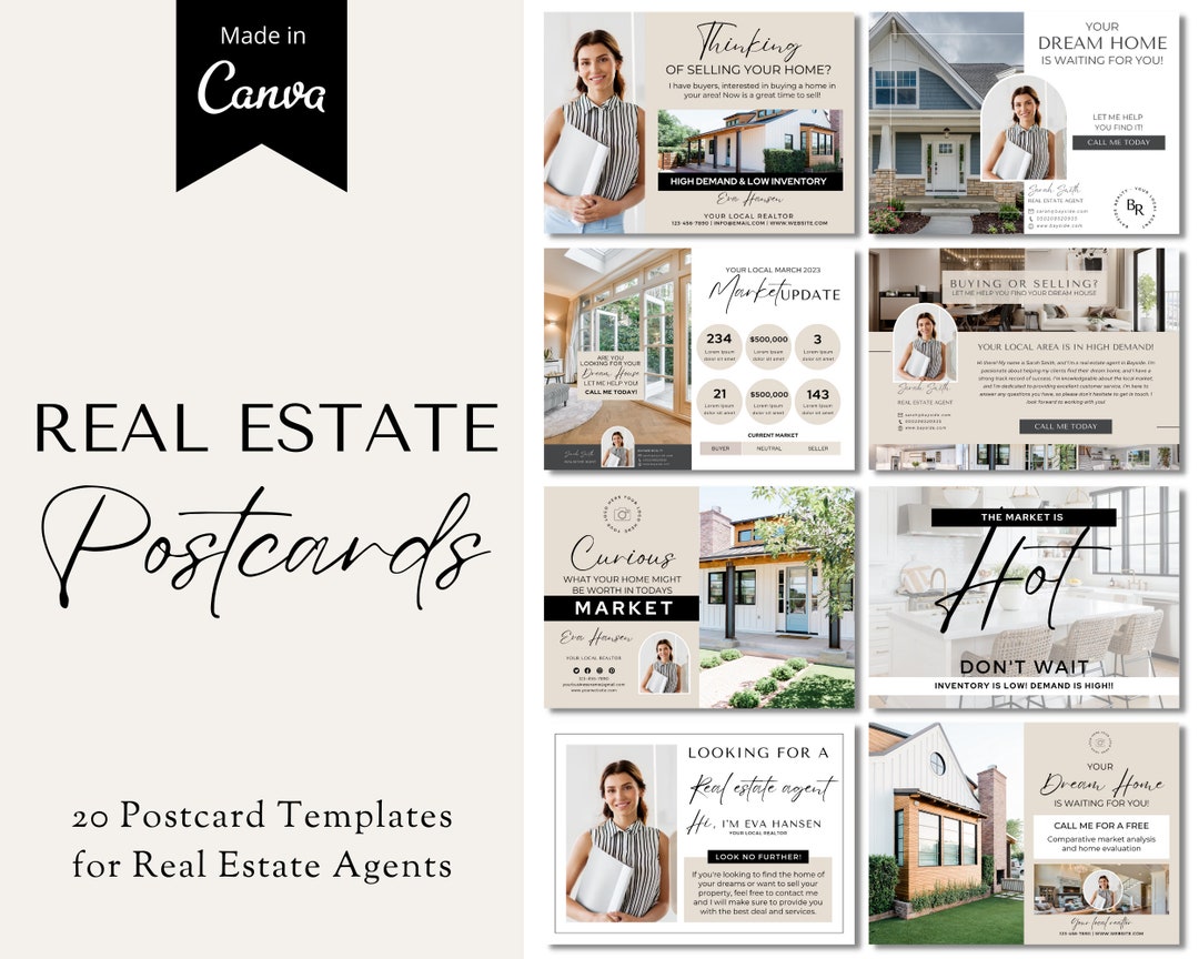 Realtor Postcard Bundle, Realtor Postcard Canva, Realtor Templates ...