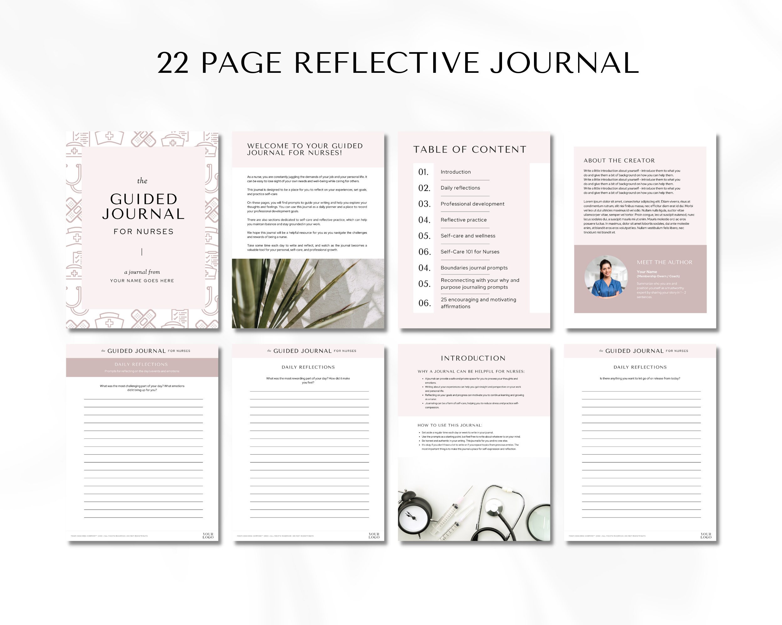 Guided Journal for Nurses, Printable Journal Nursing, Nursing Student ...