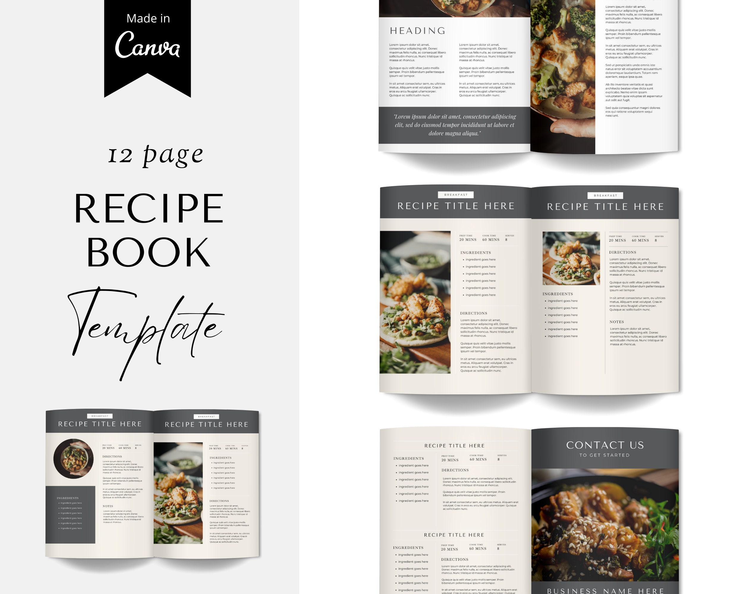 Recipe Book Template, Editable Recipe Sheet Template, Recipe Cards ...