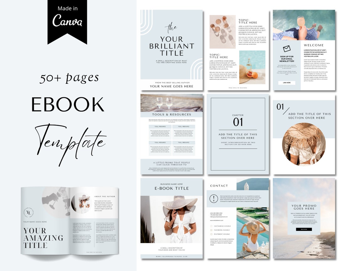 Ebook Template Canva, Editable Ebook Template, Ebook Digital Download ...