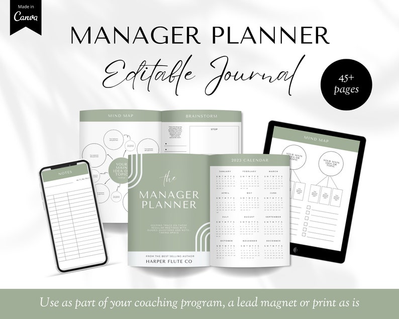 Manager Planner, Printable Work Planner, Business Planner Printable PDF ...