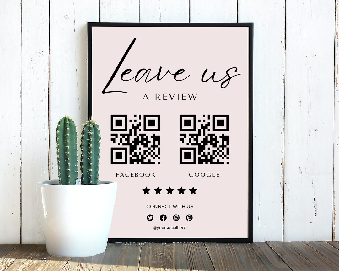 Leave Us A Review Signage, Business QR Code Sign Template, Printable ...