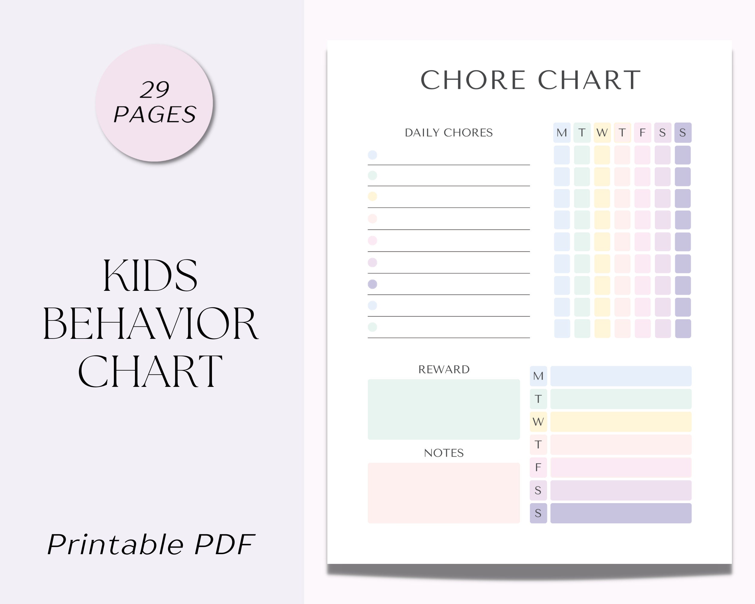 Reward Chart Bundle for Kids, Fun Chore Chart Designs, Daily Checklists ...